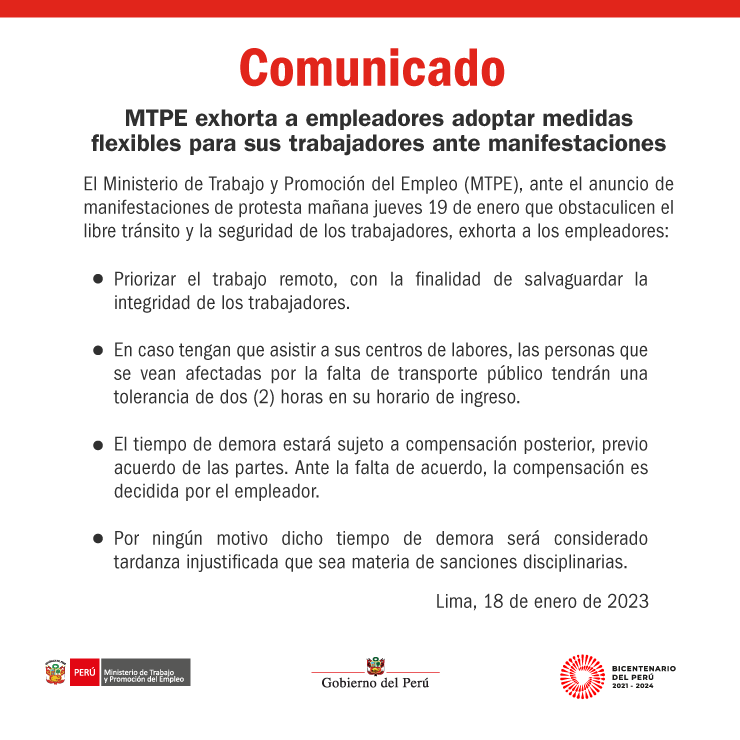 EsSalud Perú on Twitter: "RT @MTPE_Peru: COMUNICADO"