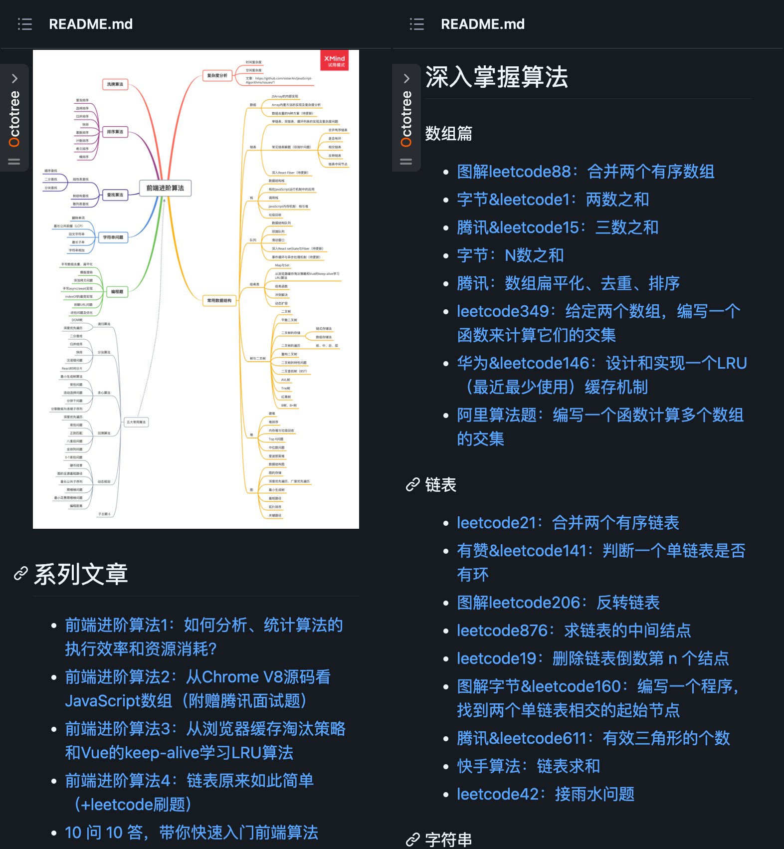 Ahhhhfs On Twitter 教你从零构建前端算法体系 Javascript Algorithms 包含了前端的进阶算法、常见面试题、 手写源码等,帮你构建完整的 数据结构和算法的