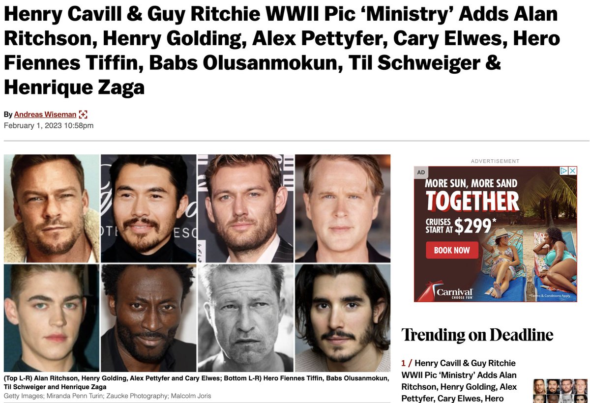 Lon Harris on Twitter: "Ritchie + Reacher? A potent combo. https://deadline.com/2023/02/henry ...