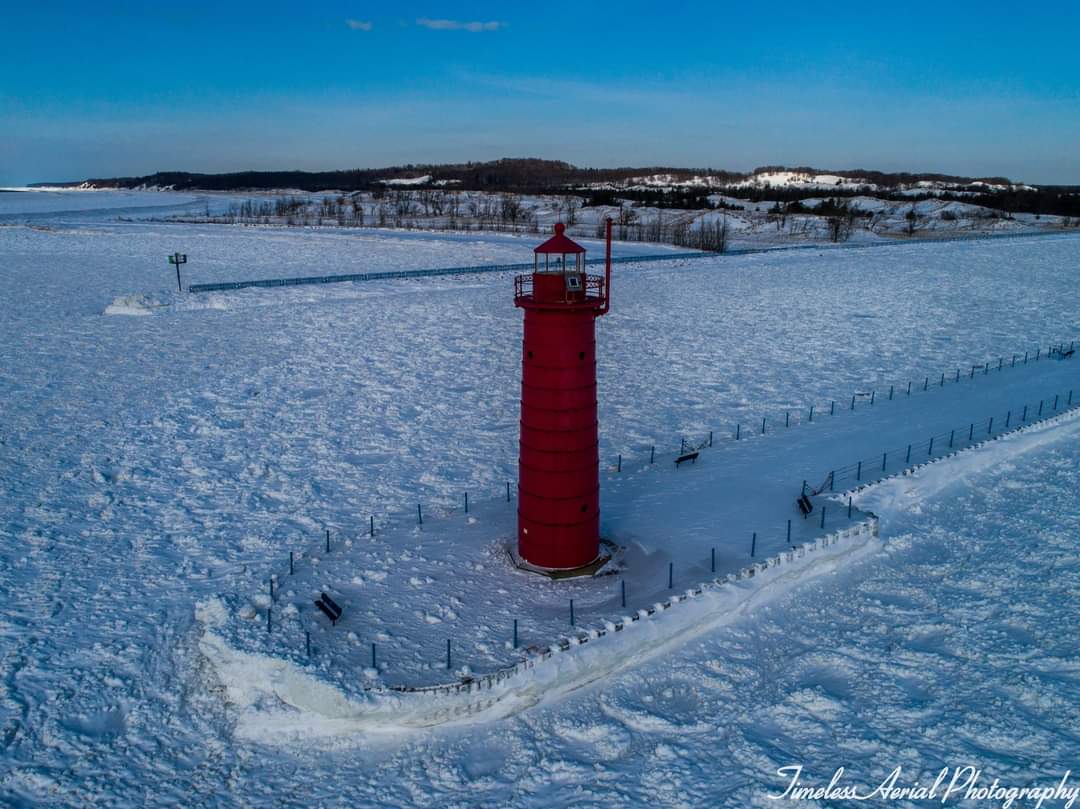 Timeless Aerial Photography, LLC. on Twitter: "Frozen Muskegon Lighthouse Slammed During Polar ...