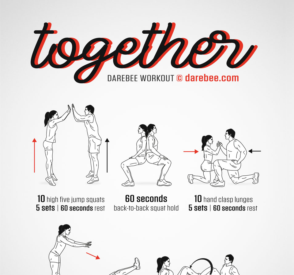 DAREBEE on Twitter: "A workout shared is a workout whose load is halved. Get your partner ...