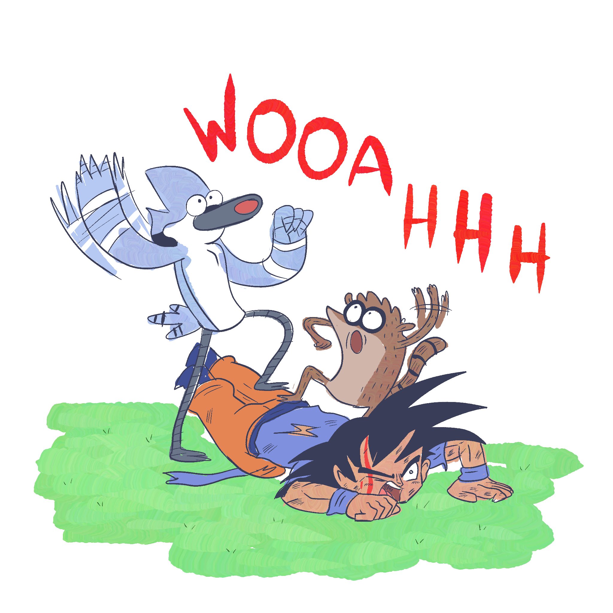 Regular Show Mordecai And Rigby Fighting