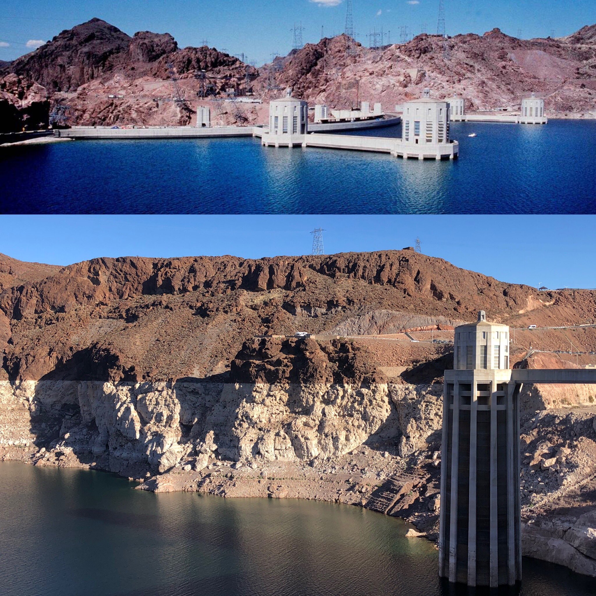 MacKenzie Elmer on Twitter: "(Top) Lake Mead behind Hoover Dam in 1983 when there was so much ...