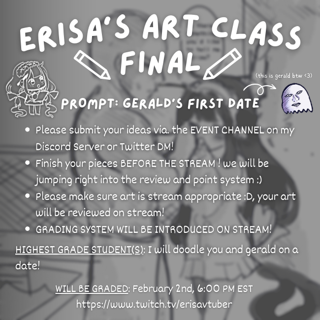 erisa ₊˚👻 on Twitter: "--₊˚୧ ꒰ 𝐀𝐑𝐓 𝐂𝐋𝐀𝐒𝐒 ꒱ ୧₊˚-- we will be having an art class FEBRUARY 2ND, 6: ...
