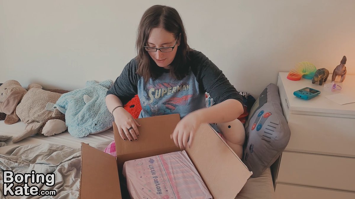 BoringKate on Twitter: "Someone bought me a box of diapers! So I wore one! In a video! This is ...