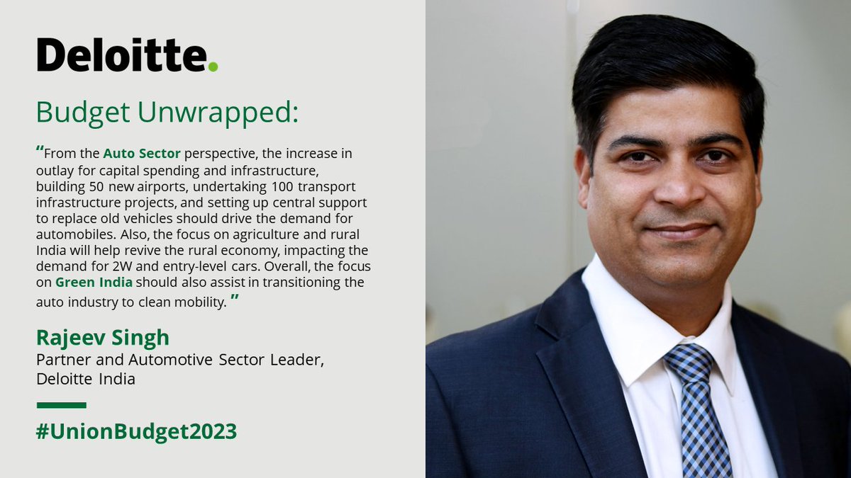 Deloitte India on Twitter: "#DeloitteOnBudget | Rajeev Singh, Partner and Automotive Sector ...
