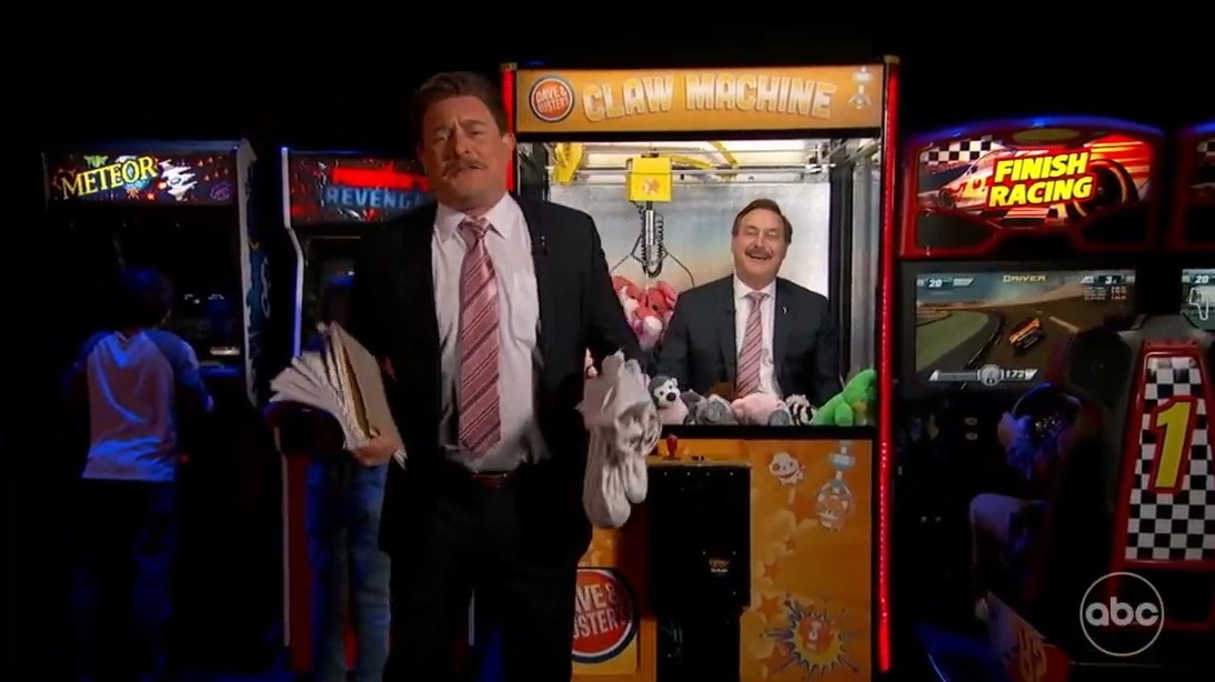 Benny Johnson on Twitter: "Mike Lindell can't stop laughing after Jimmy Kimmel surprises him ...