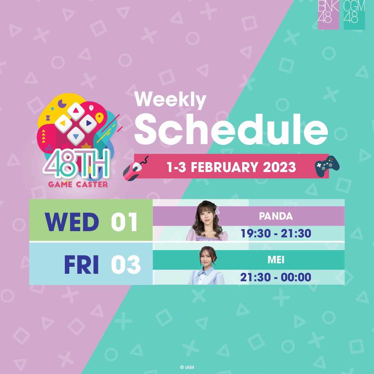 BNK48 on Twitter: "🎮Weekly Schedule : 1-3 FEBRUARY 2023👾 พบกับเหล่า Caster ได้ตามเวลาต่อไปนี้กัน ...