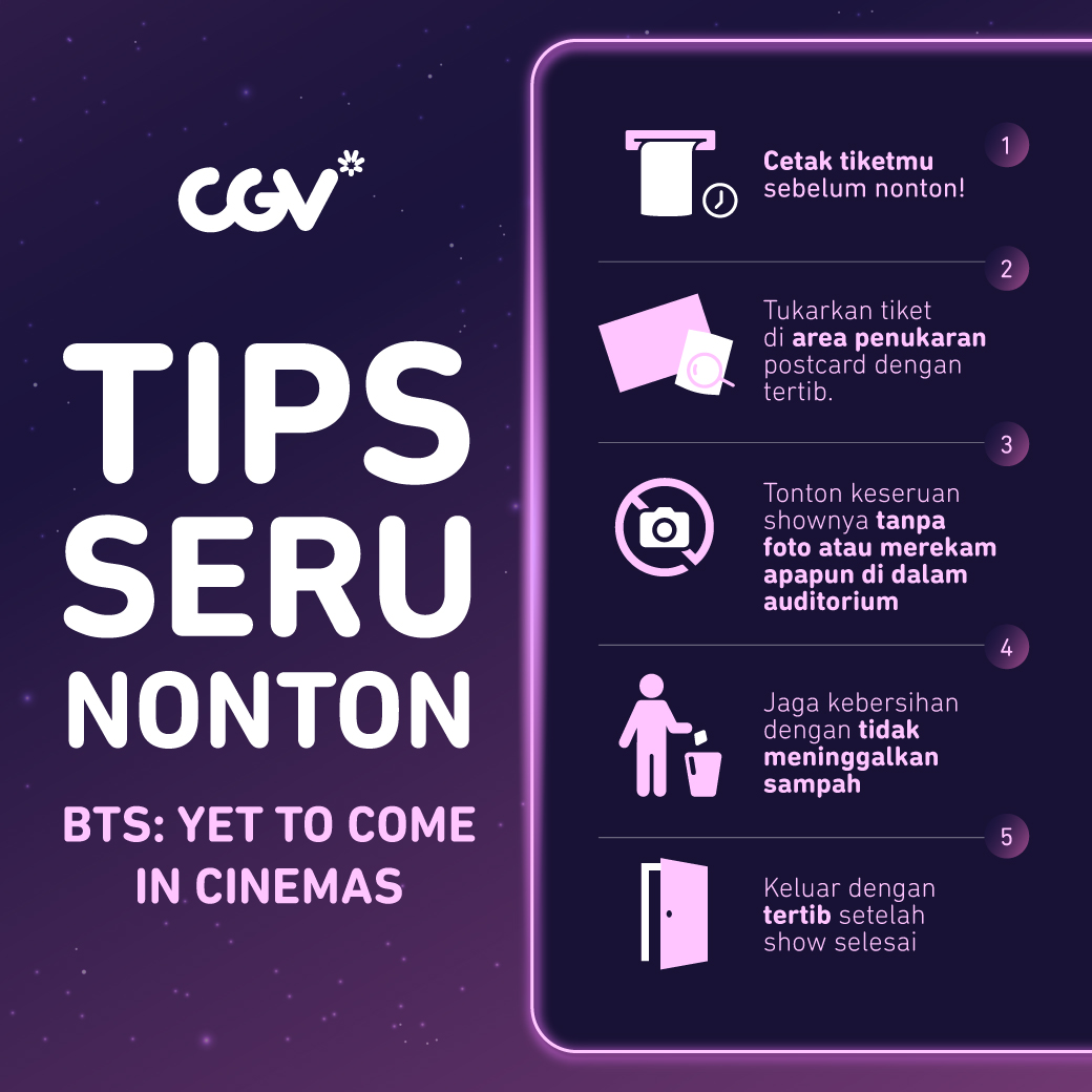 CGV Cinemas on Twitter: "Army, udah siap nonton #BTSYetToComeInCinemas hari ini? Biar nontonnya ...