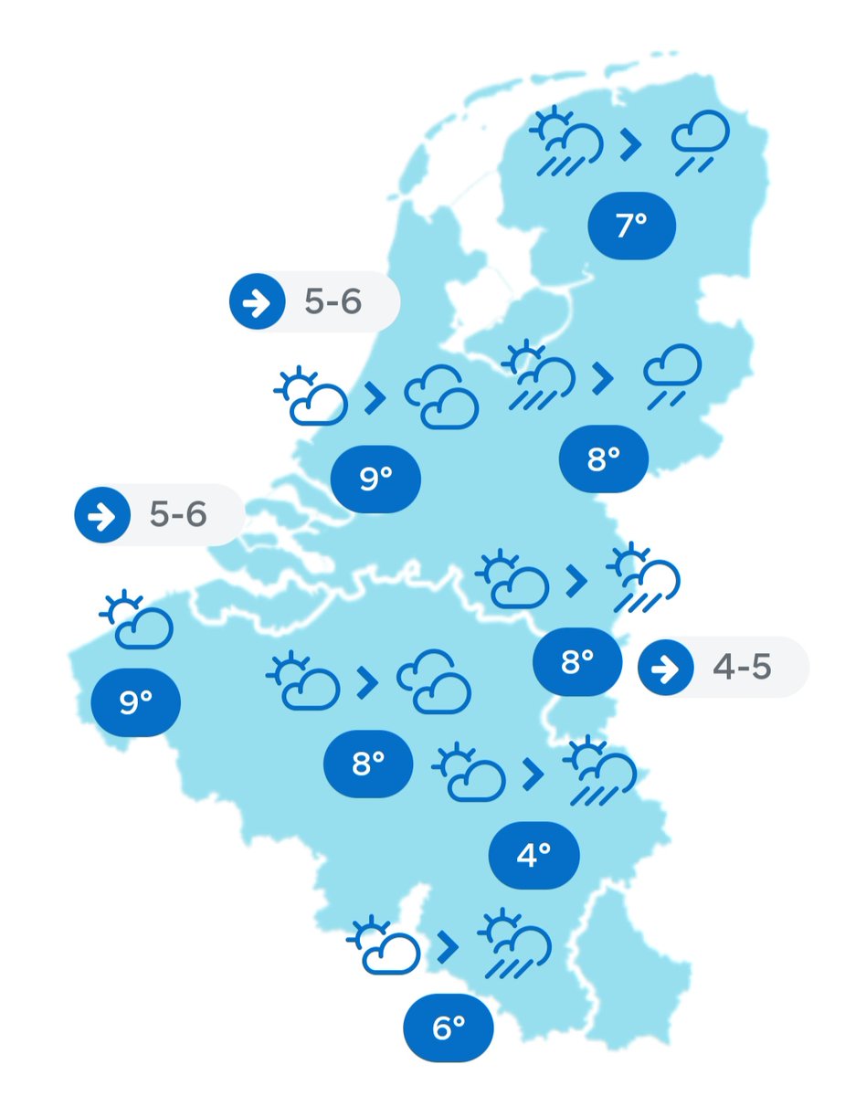 NoodweerBenelux on Twitter: "Vandaag toename van de bewolking met al vrij snel buien over N van ...
