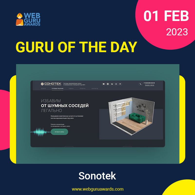 Web Guru Awards on Twitter: "Guru of the Day 01 February 2023 Sonotek By b2b-creative from ...