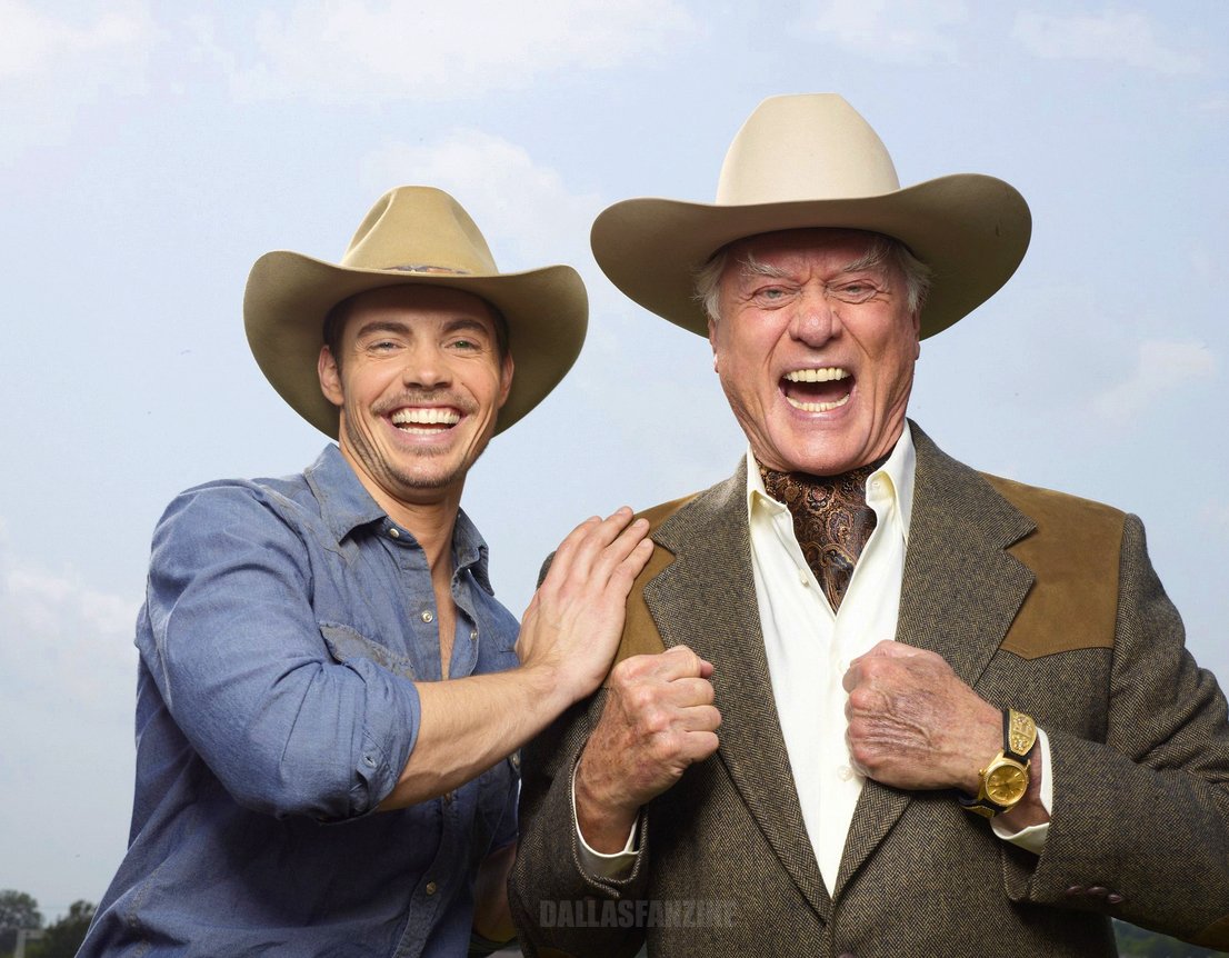 Dallas Fanzine on Twitter: "Larry Hagman and Josh Henderson having fun in their first photo ...