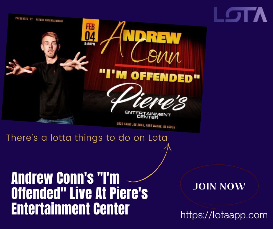 Lota on Twitter: "Fatboy Entertainment presents Andrew Conn’s “I’m Offended” Comedian Andrew ...