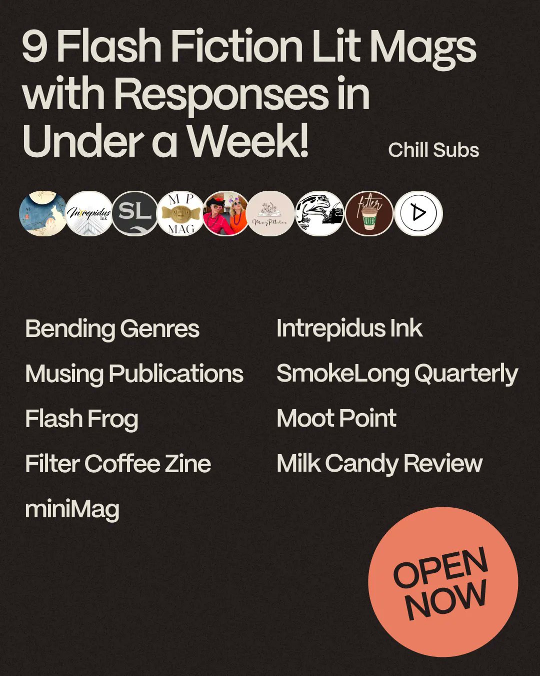 chill subs on Twitter: "We used our database's browse filters to find all the open magazines ...