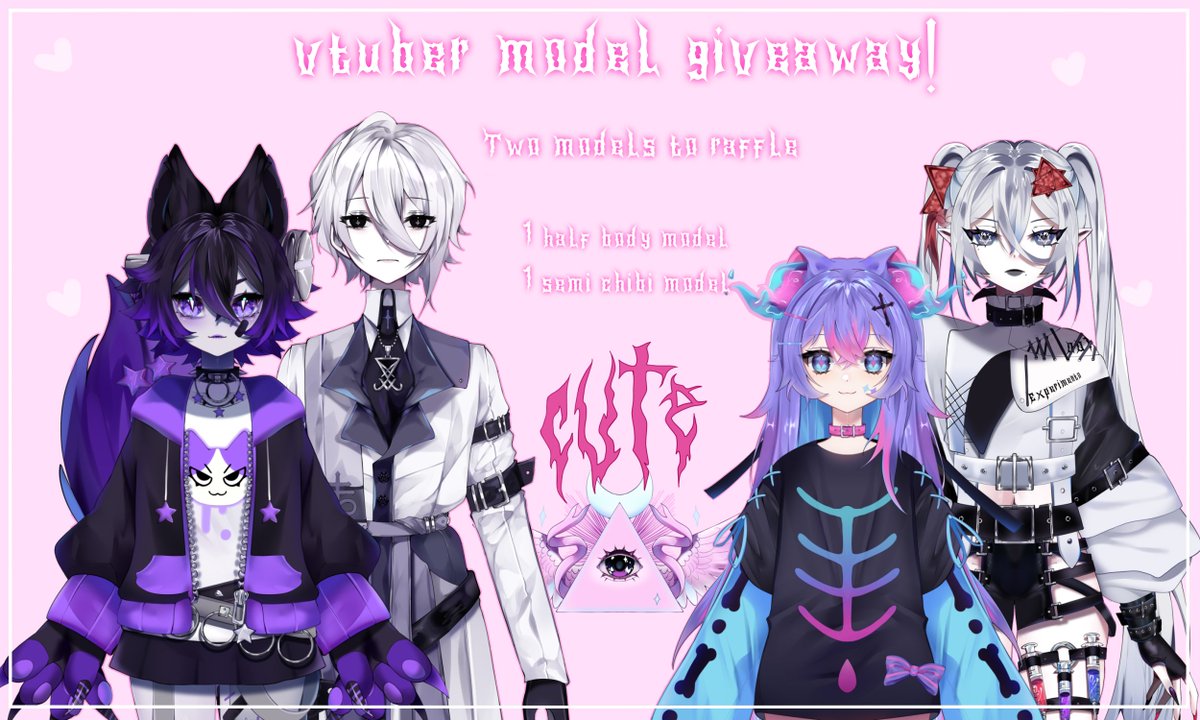 Mysta! on Twitter: "💜💜DRAW OF TWO VTUBER MODELS Prizes will be: a half body and a semi chibi You ...