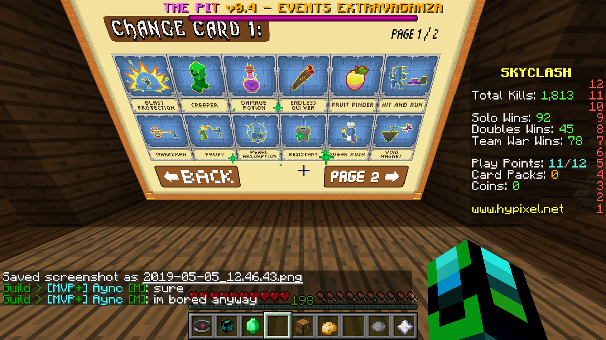 Hypixel Nostalgia on Twitter: "Anyone remember creating their kit/build in Skyclash? This aspect ...