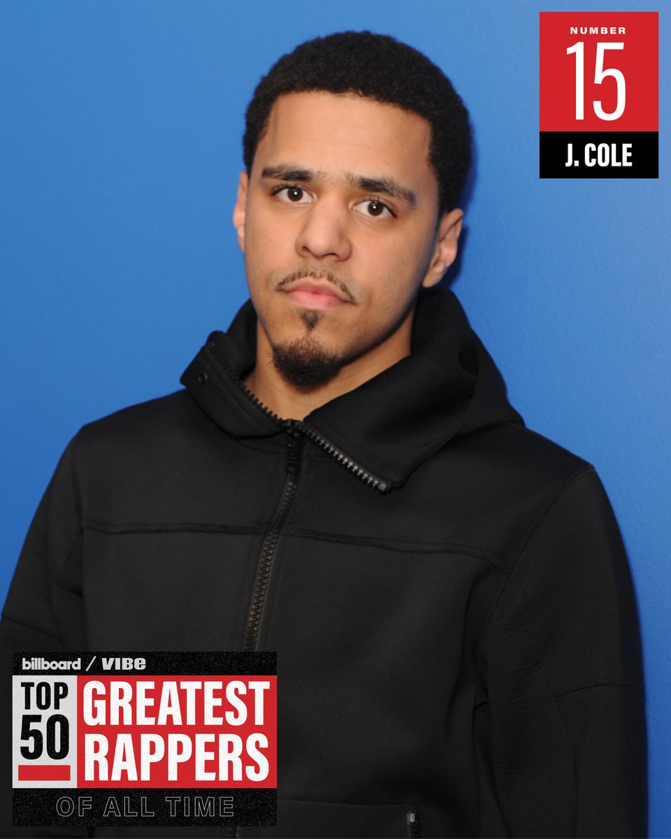 .@JColeNC is Billboard/VIBE’s No. 15 Greatest Rapper of All Time. 🌟 See ...