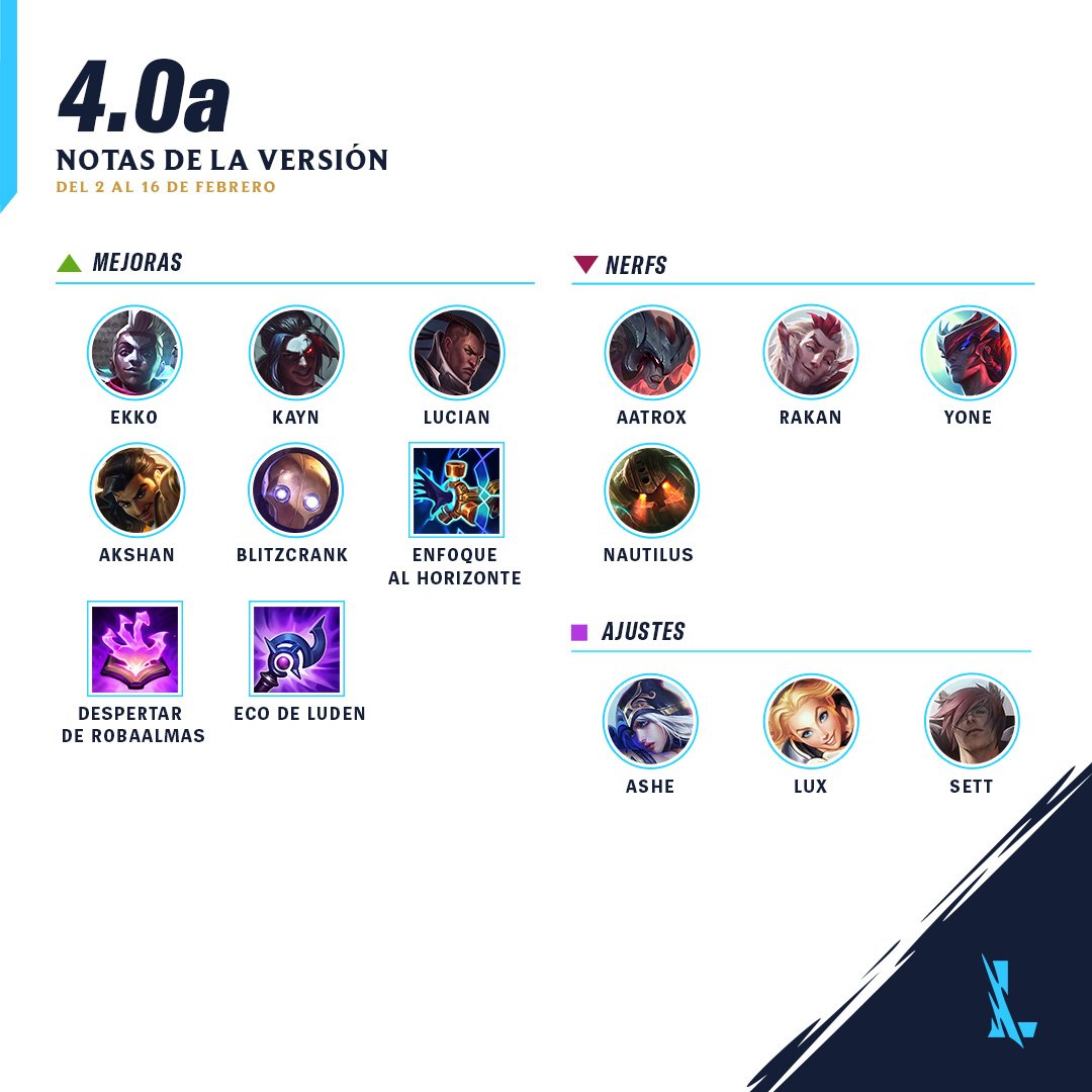League of Legends: Wild Rift LATAM on Twitter: "⚒️ Notas de la versión 4.0a ⚒️ 🔥Quemadura de ...