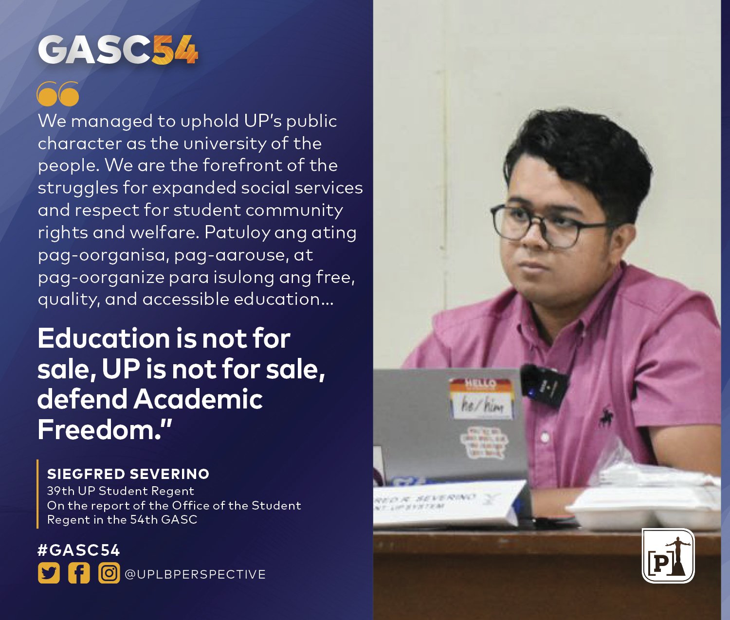UPLB Perspective on Twitter: "READ: In his report, Student Regent Severino assured that the ...