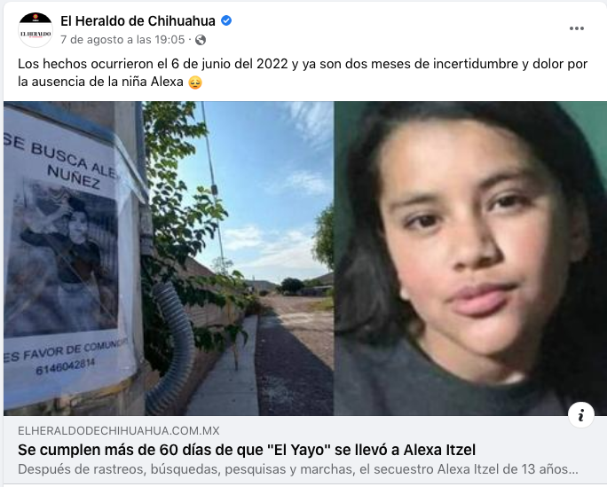 Reporte Mx Noticias On Twitter Sigue La Búsqueda De Alexa Itzel Núñez