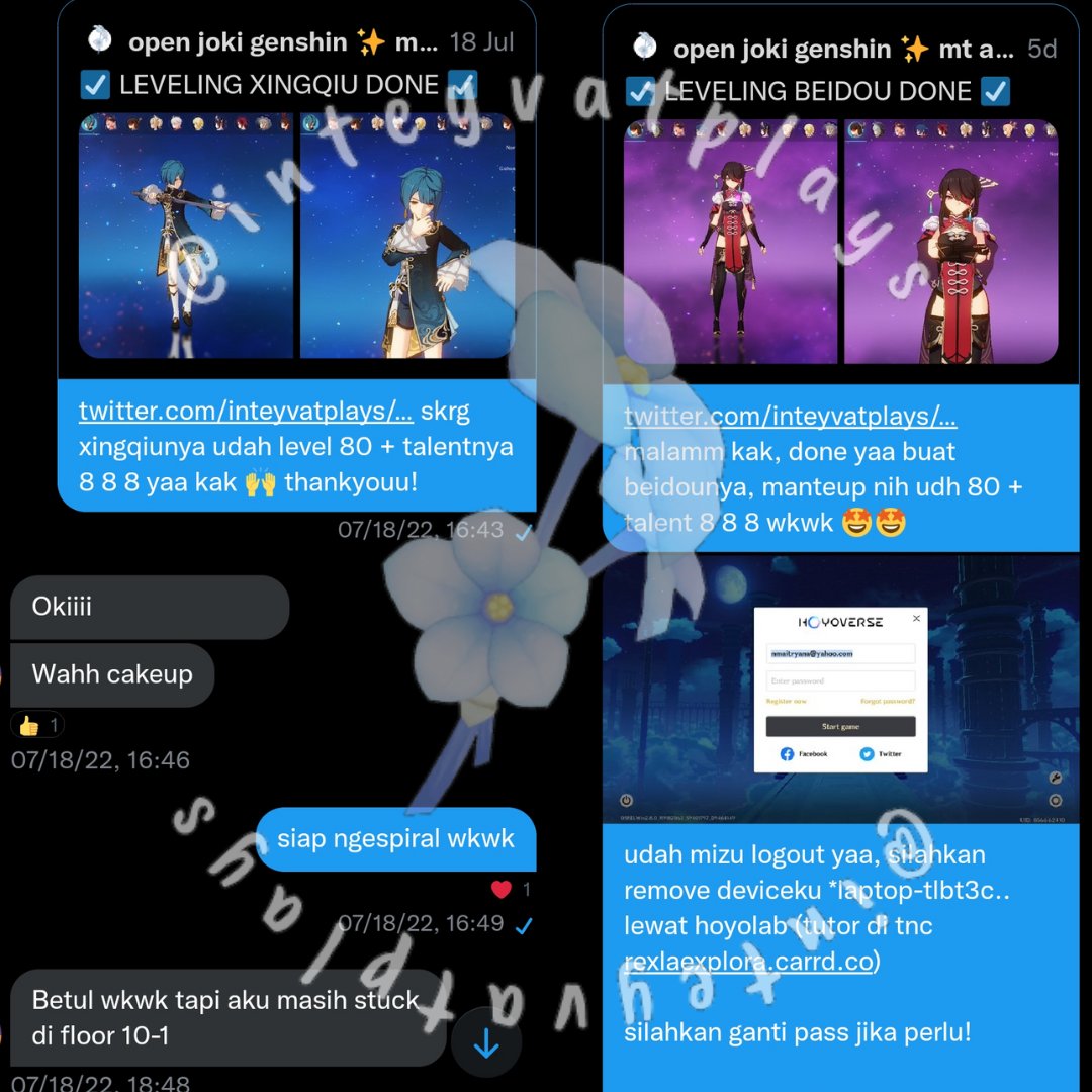 open joki genshin mt after dm !! on Twitter: "173). 15/08/2022 ascend + leveling xingqiu beidou ...