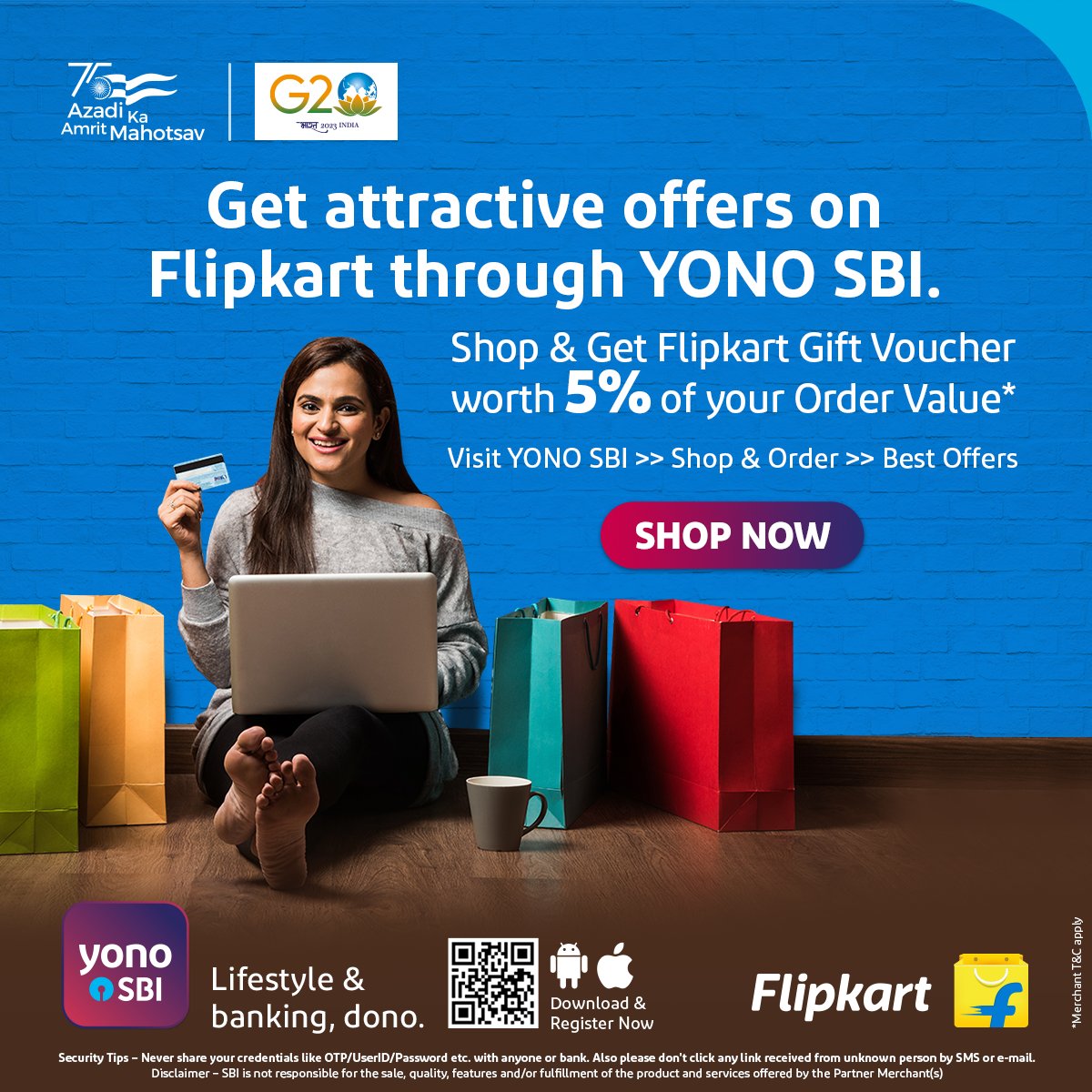 State Bank of India on Twitter: "YONO Flipkart Offer, Shop & Get Flipkart Gift Voucher worth 5% ...