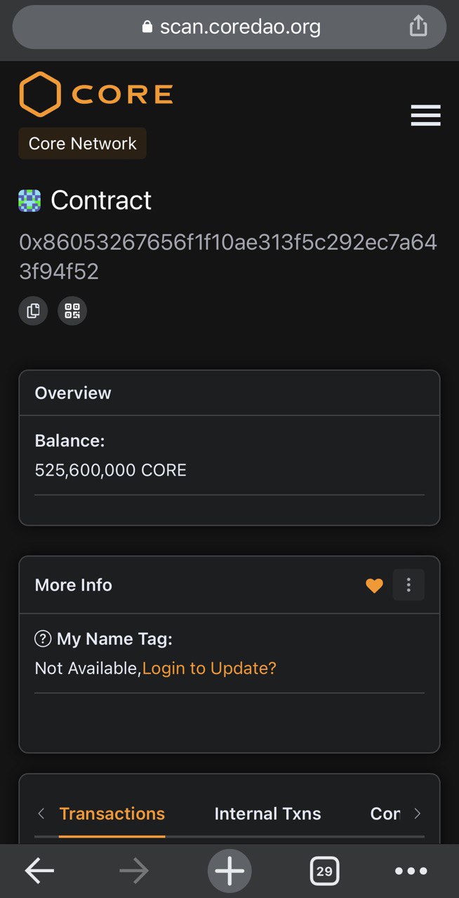 Core DAO FANS on Twitter: "CORE’s CONTRACT for distribution locked and loaded! 🚀 https://t.co ...