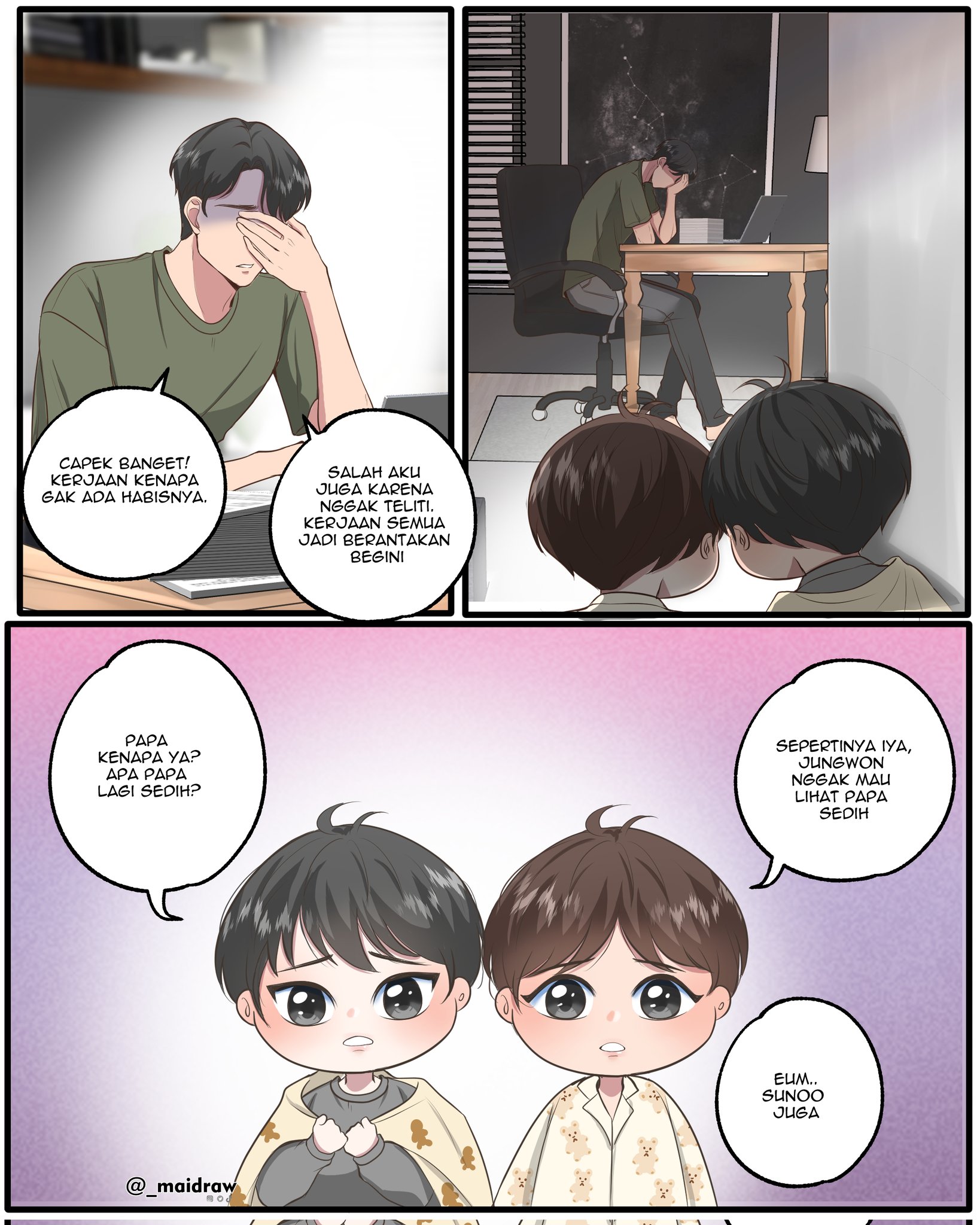 Mai | Open Commission (1/5) on Twitter: "Enhypen AU (comics) "Papa Jay Daily Life -10 ...