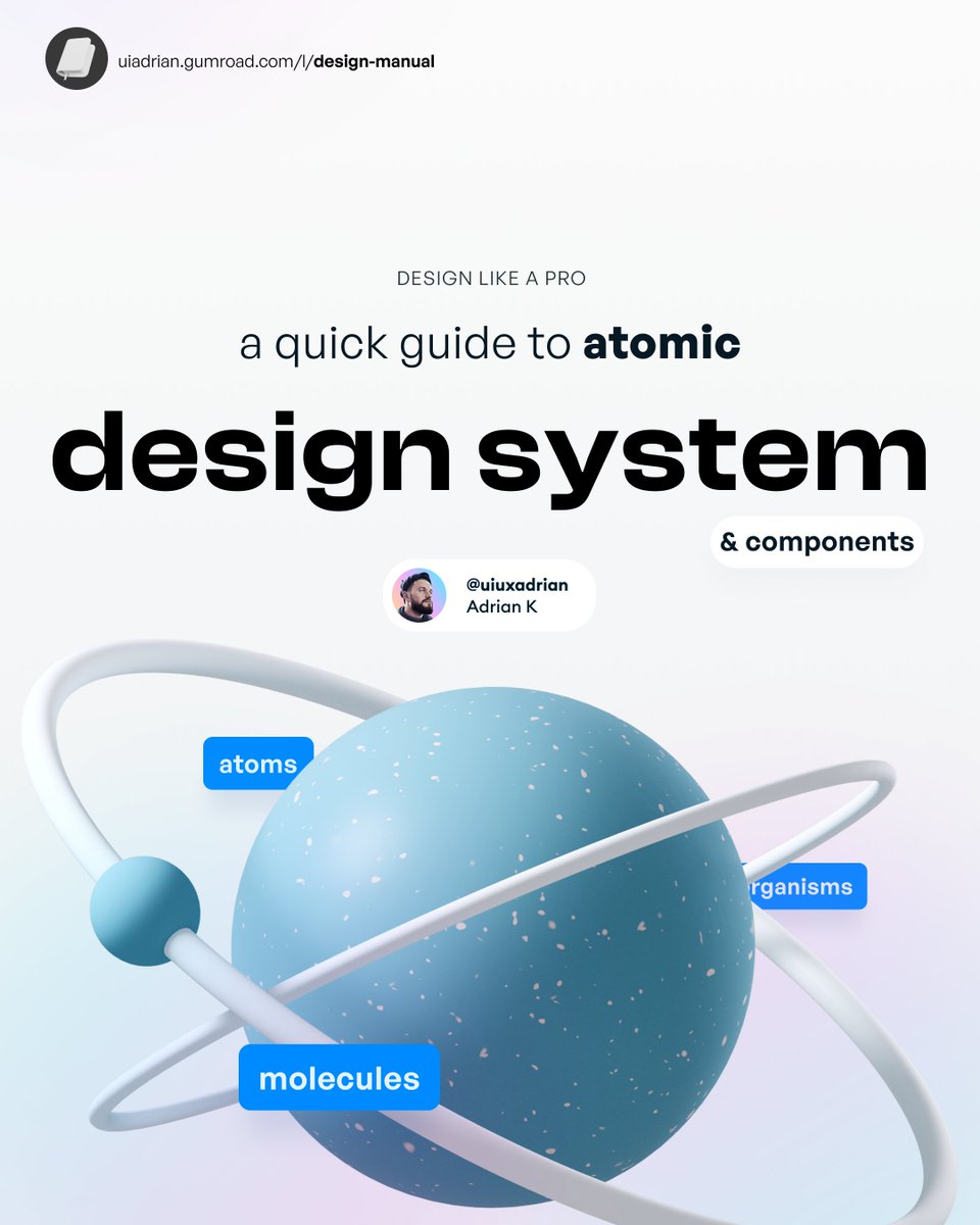 A quick guide to atomic design system (visual thread)👇 - Thread from UI Adrian @uiuxadrian ...
