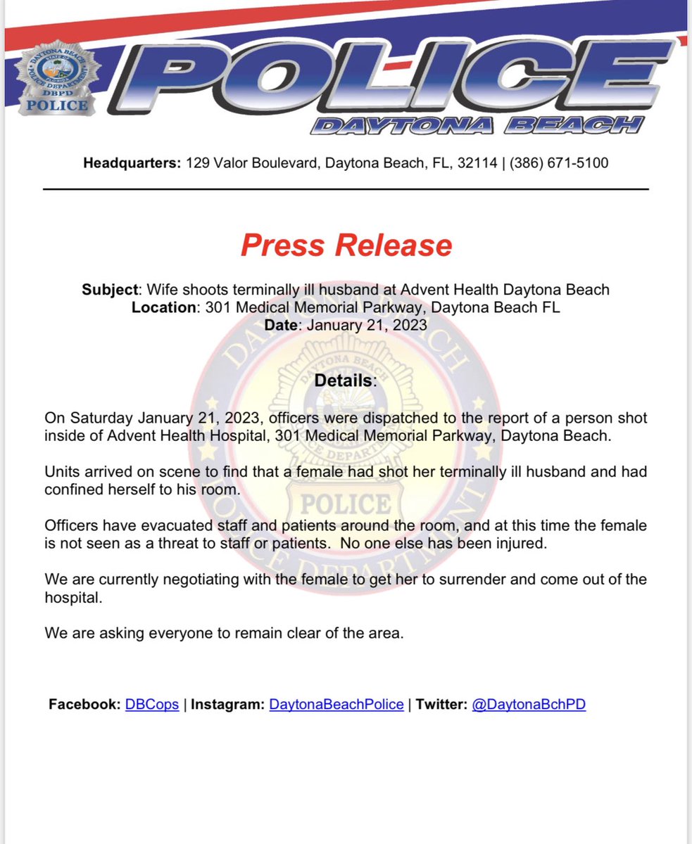 Daytona Beach Police On Twitter Press Release Regarding The Advent daytona-beach-police-on-twitter-press-release-regarding-the-advent