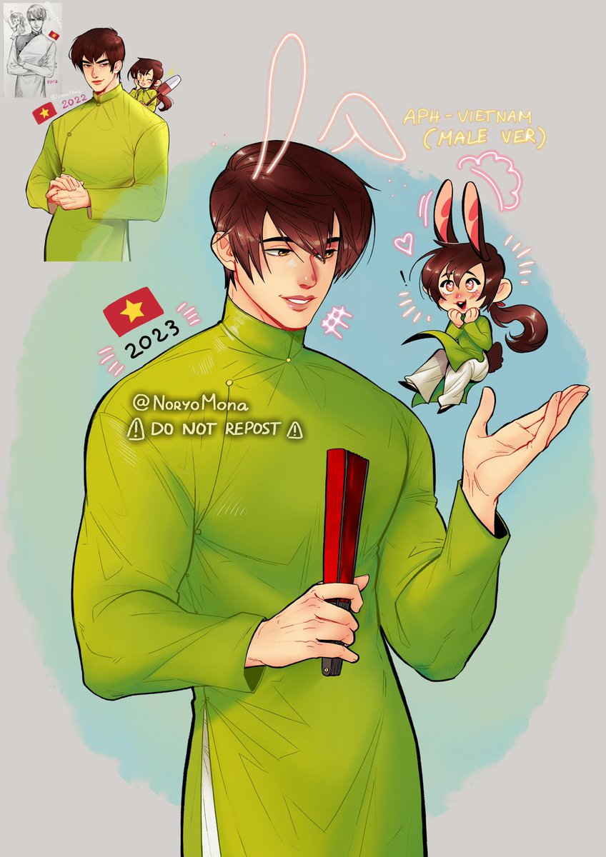 MONA NORYO ☽ on Twitter: "-HETALIA (APH)- Vietnam (male version) [REDRAW] 2022 -> 2023 🇻🇳"