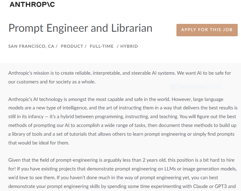 Barsee 🐶 on Twitter: "Anthropic AI is looking for a Prompt Engineer. Salary: $250K - $335k. The ...