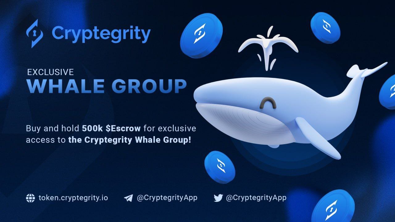 Cryptegrity on Twitter: "#Cryptegrity $Escrow token whale group is now open! Hold 500k or more ...