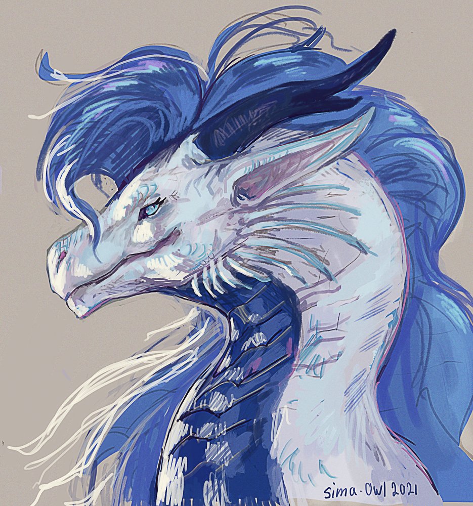 Sima-Owl on Twitter: "QRT with your blue art!"