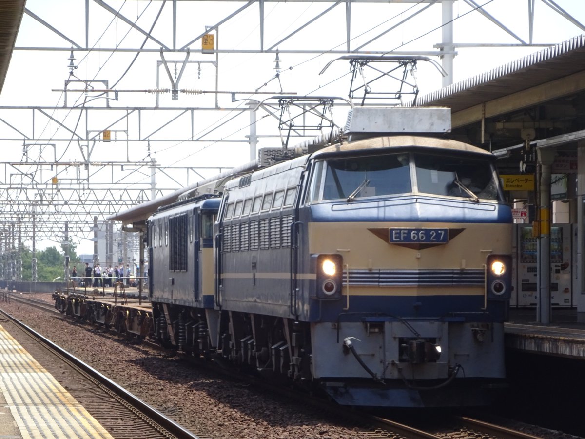 EF65 PF on Twitter: "8865レ 2022 8/3 EF66 27+EF64 1026+コキ4B"