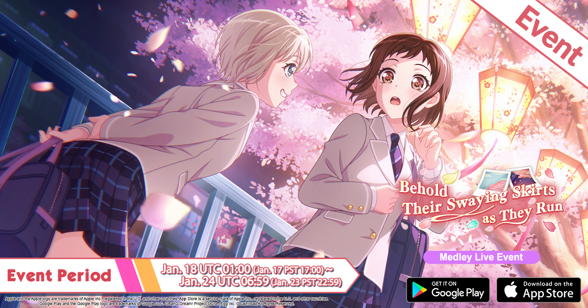 BanG Dream! GBP on Twitter: "LESS THAN 24H TO GO! Play event “Behold Their Swaying Skirts as ...