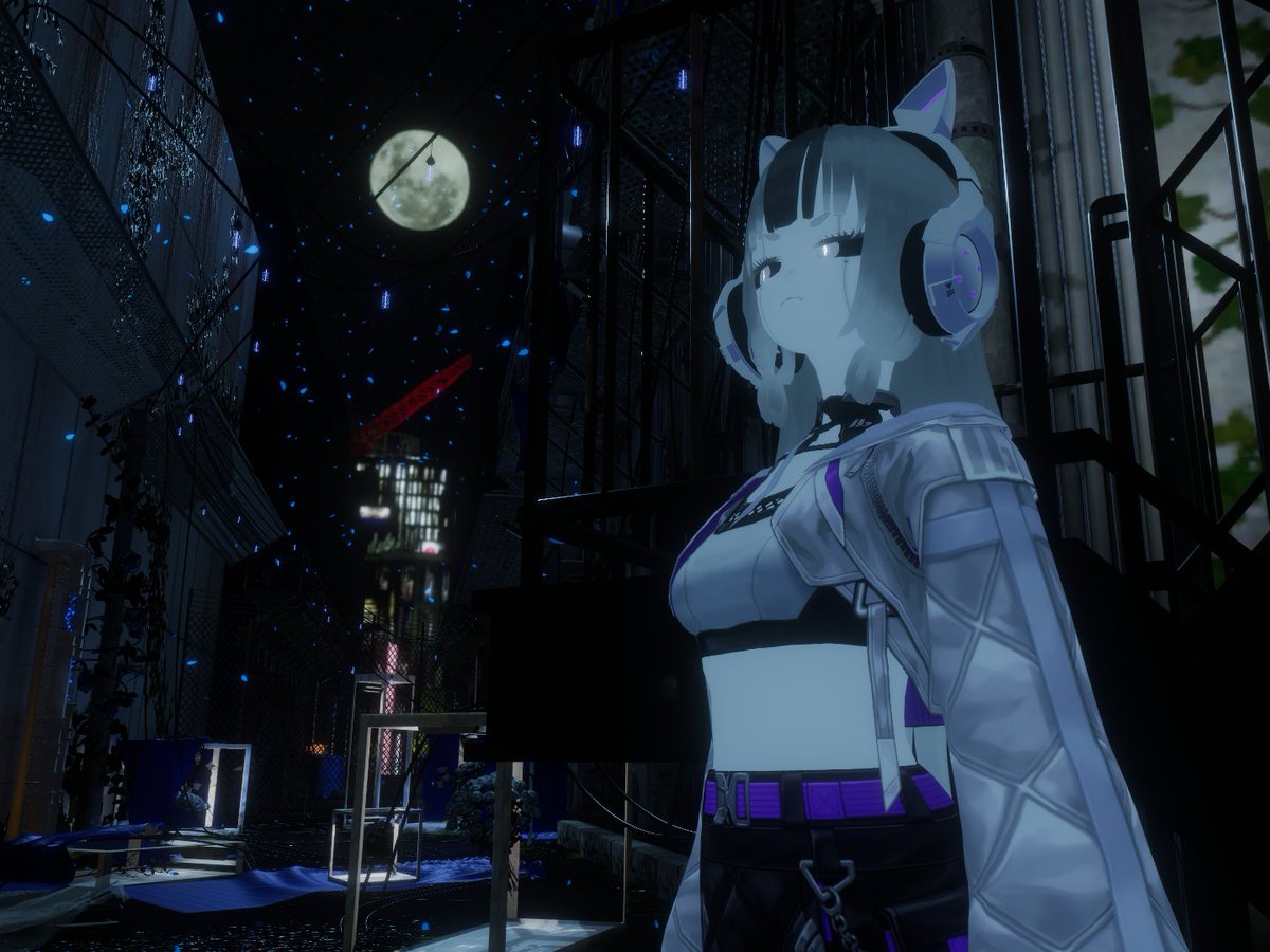 猫面のタマ吉@VRoid衣装 猫面飾屋の店員 on Twitter: "lotzさんのサイバーなお洋服と猫耳ヘッドフォンをサイボーグちゃんで着てみました すごくかわいい＆カッコイイです🥰 ★★ ...