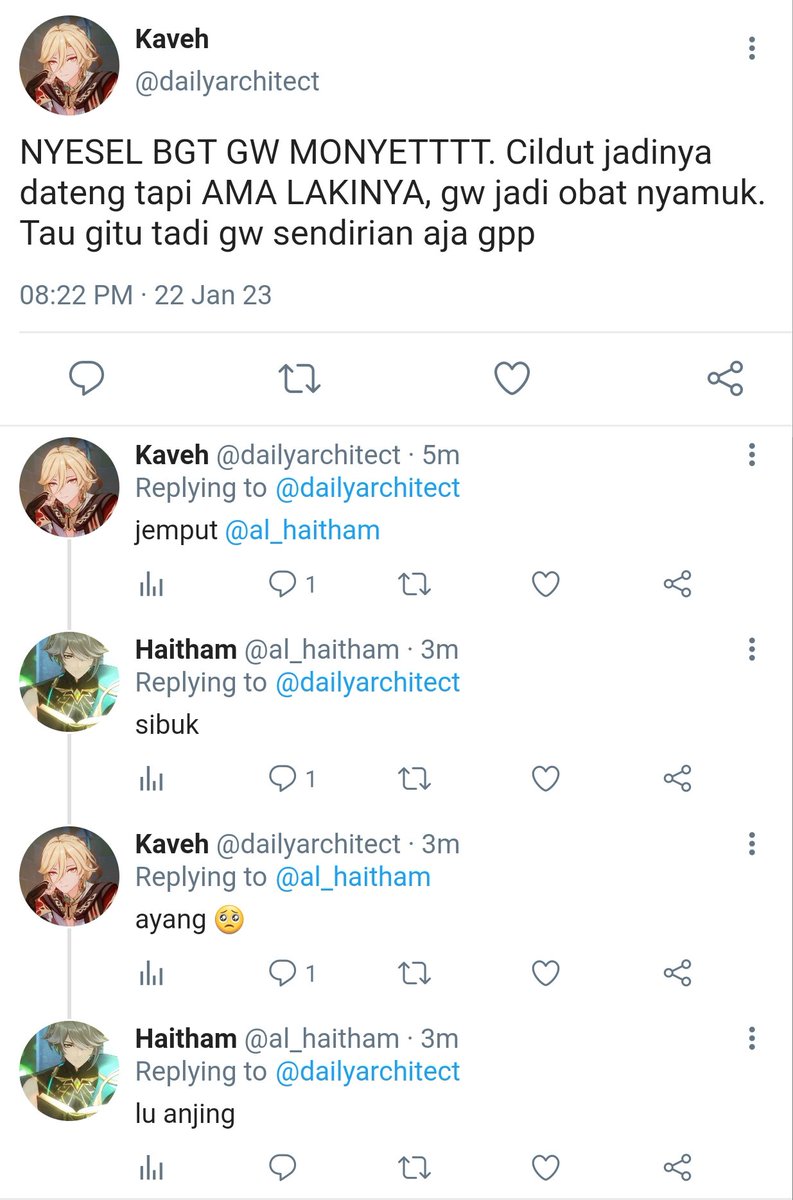 TOPUP MURAH 📌 PAKE CW TW YANG BENAR on Twitter: "Au! Cw // bxb , haikaveh , alhaitham x kaveh ...