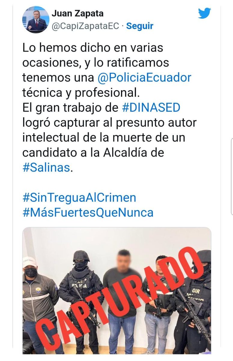 📁la Data Ec On Twitter Urgente Capturan Al Presunto Autor