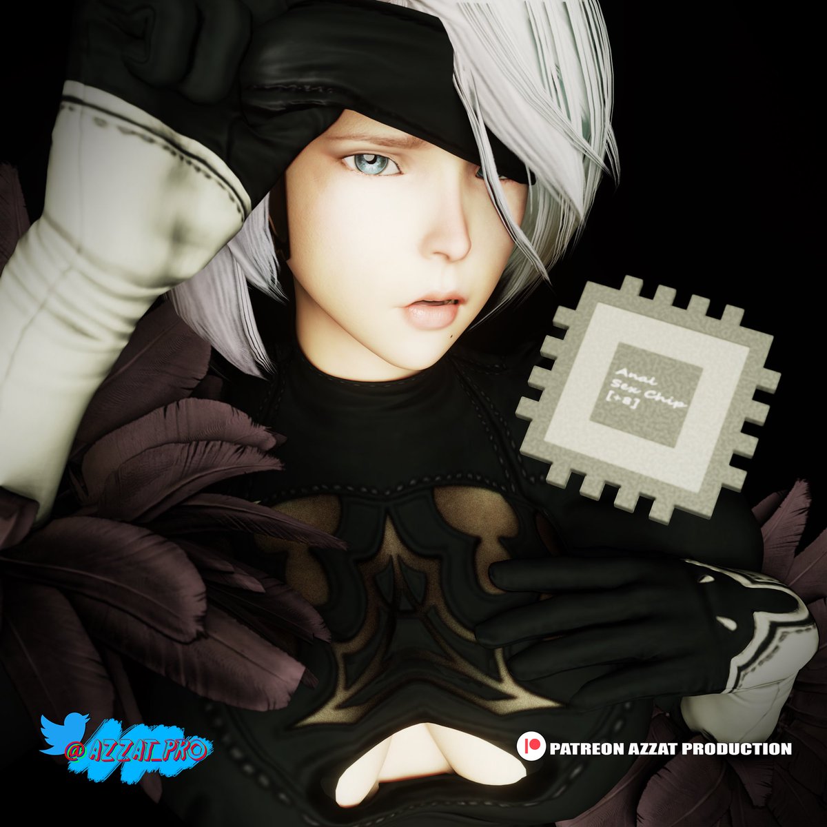 AZZAT PRODUCTION on Twitter: "🔞2B and Chip🔞(Commission) Inspired by @mamimi_2nd If you like my ...