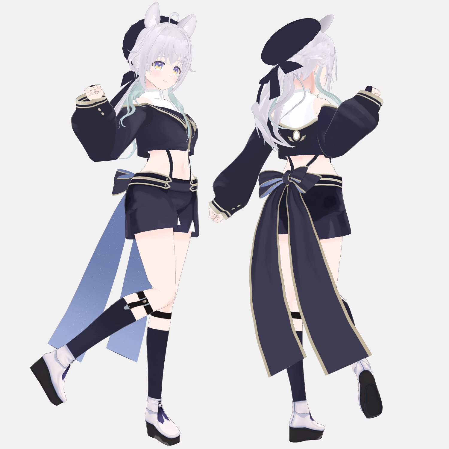 星井まゆき on Twitter: "RTで素敵なツールと方法を見かけたので…！ VRoidにて髪の毛で腰リボンを作って、装着してみた！ Ringo🍎🍎🍎髪型アイテム取り付けスクリプト ...