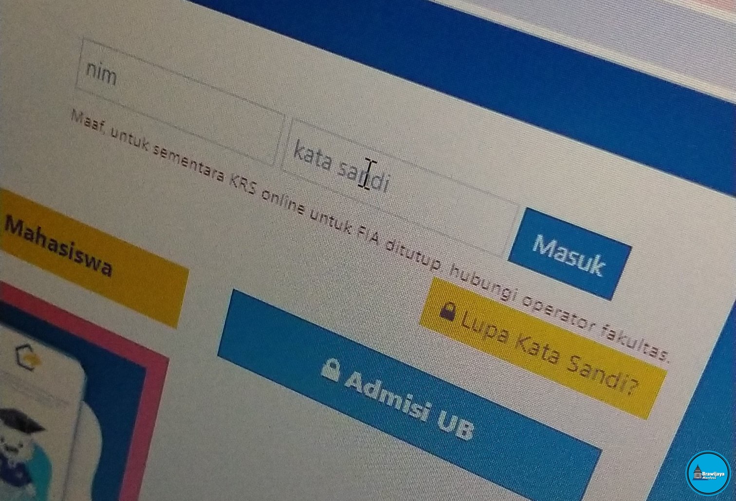 ON | DILARANG JUALAN on Twitter: "braw! tadi aku mau ngisi KRS pas login lewat hp bisa, tp ...