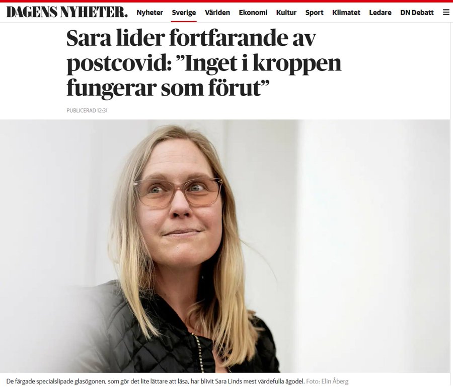 Jari Lairolahti on Twitter: "Sara Lind, 42, fick #postcovid, liksom flera hundratusentals andra ...