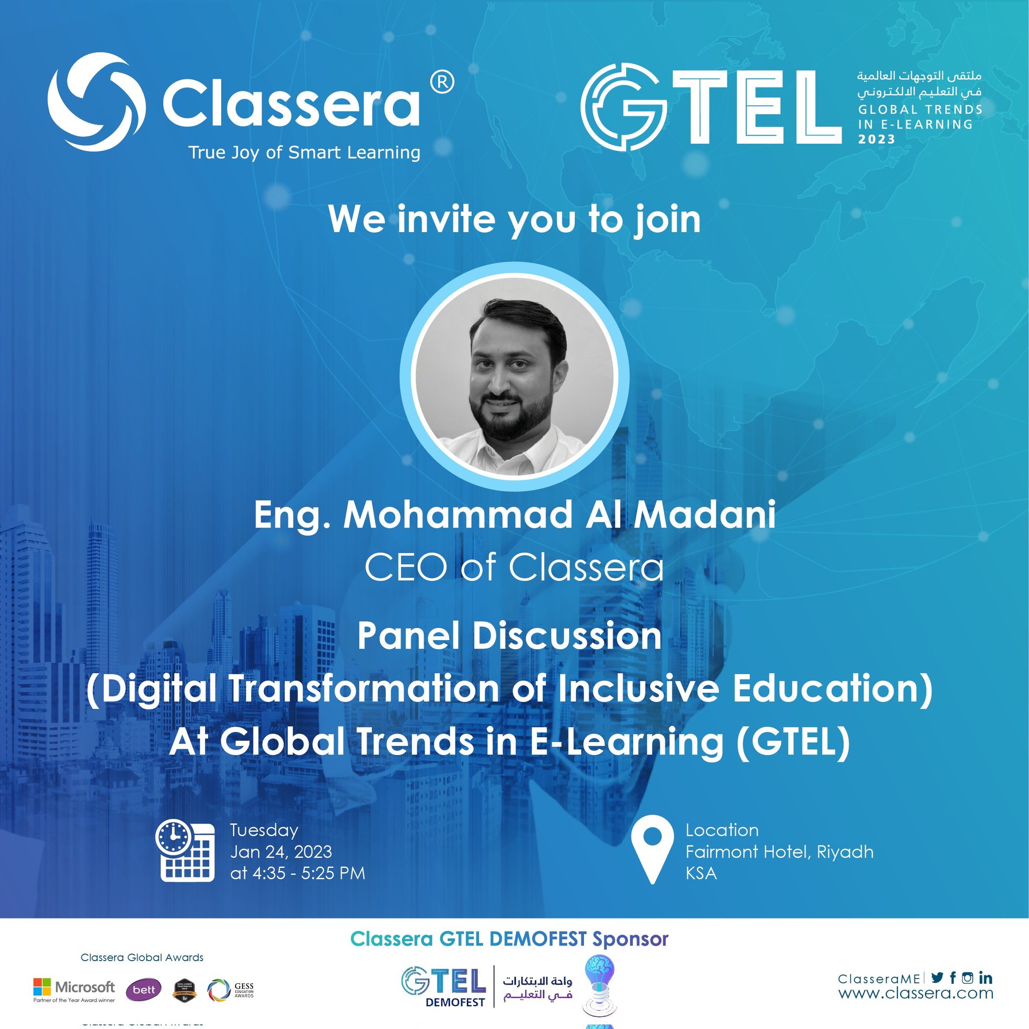 Classera on Twitter: "Don’t miss the Panel Discussion for Mohammad S. Almadani CEO of #classera ...