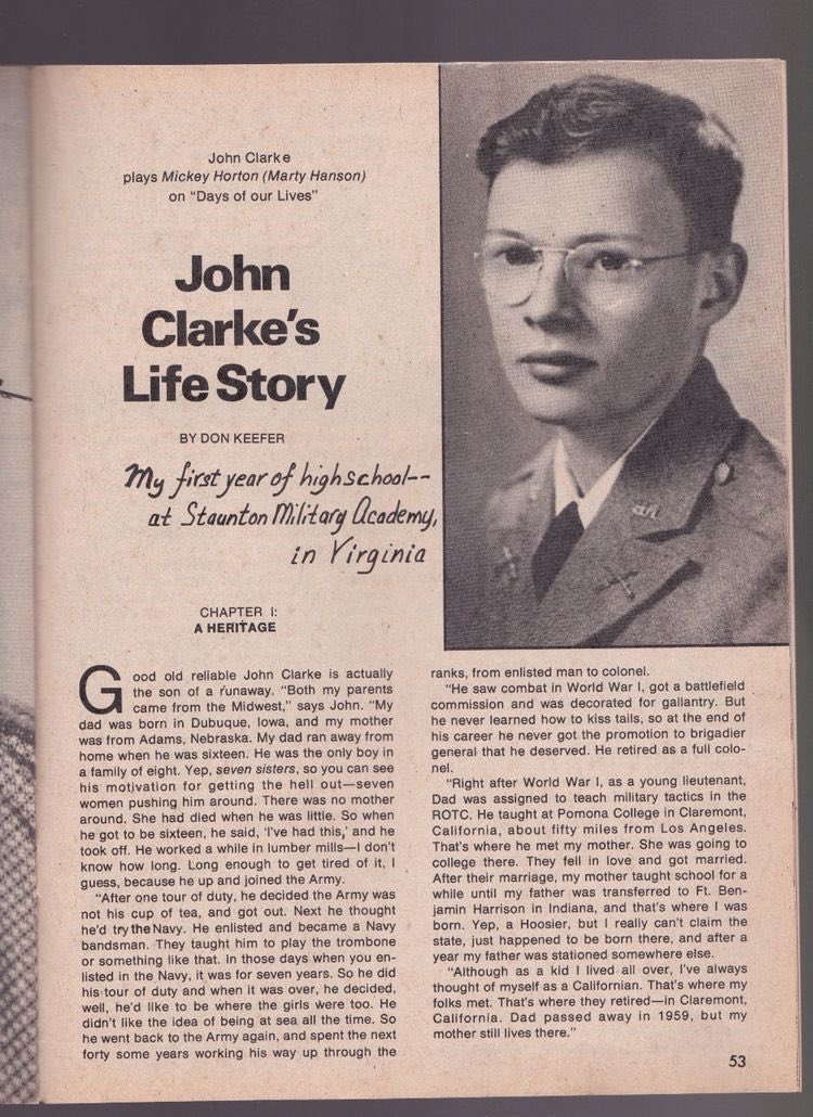 Faye on Twitter: "John Clarke life story. Here is a pic of young John Clarke #DAYS"