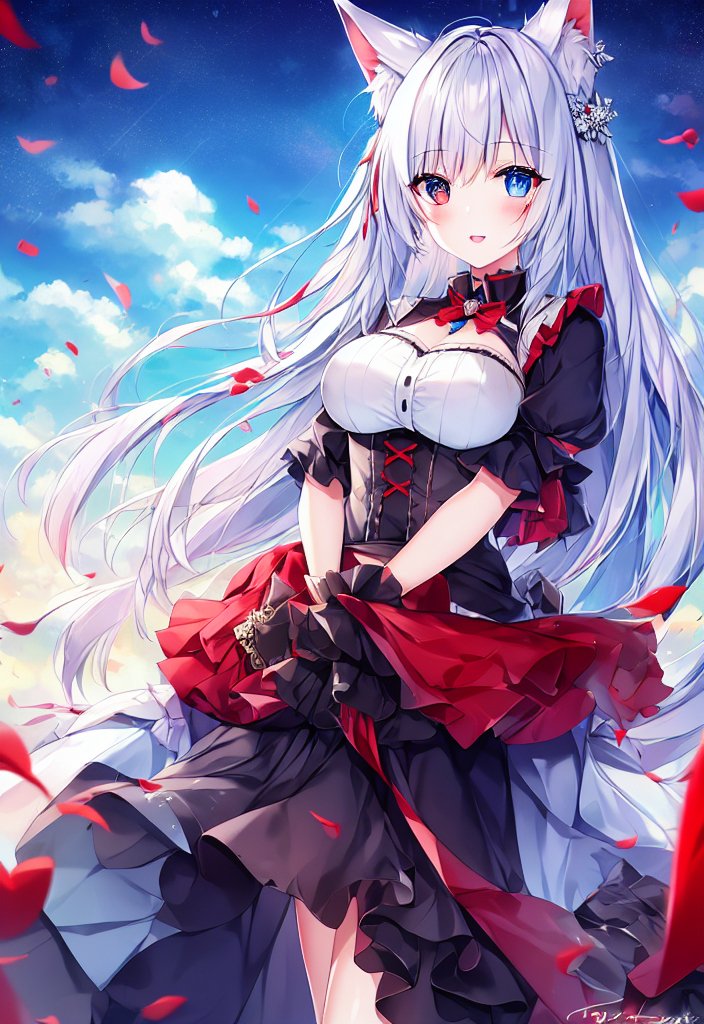 Aiイラスト投稿用アカウント On Twitter Aiイラスト 狐娘 時間がみるみる溶けていく… 只々オッドアイがつくりたい一日だった