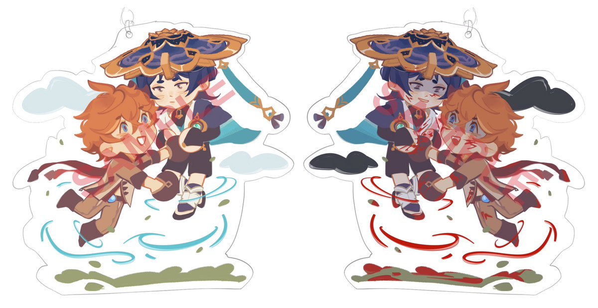 2boys bangs blue eyes blue hair chibi hair between eyes hat ...