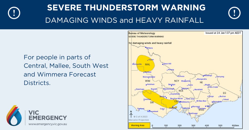 Vicemergency On Twitter Severe Thunderstorm Warning For Damaging