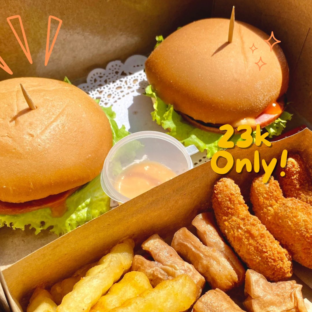 elyse. on Twitter: "rek arek suroboyoooo! aku jual burger box nih satu paket gini cuma 23rb aja ...