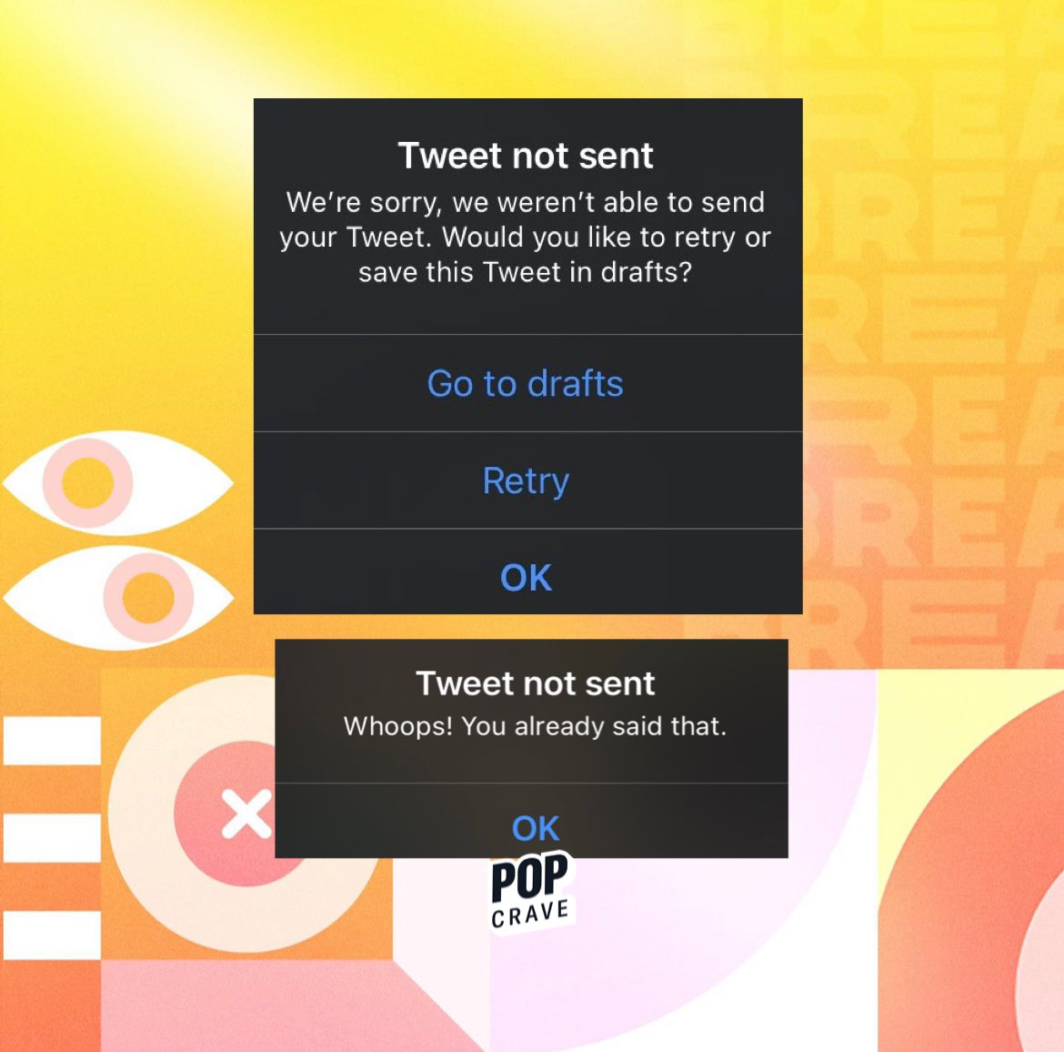 Pop Crave on Twitter: "Twitter is currently facing a bug causing users to double send tweets."